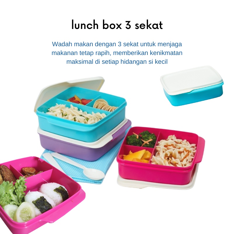 Jual IMP - Lunchbox Plastik 3 Sekat / Kotak Makan Sekat 3 Plastik / Lunch Box / Catering Box ...