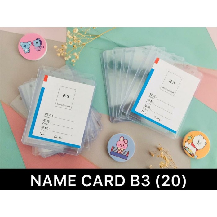 Jual PLASTIK ID CARD B3 / NAME TAG / MIKA ID CARD / CARD CASE ISI 1 PC ...