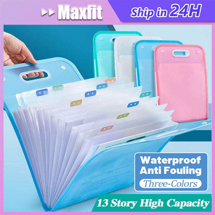 Jual Tas File A4 13Sekat Tas File Handle Transparan Pouch Organizer ...