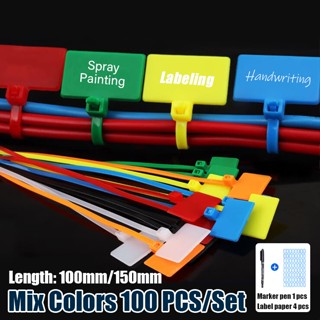 Jual 100Pcs Segel Kabel Ties Label Marker Nama Tis Tie Cable Maker Name ...
