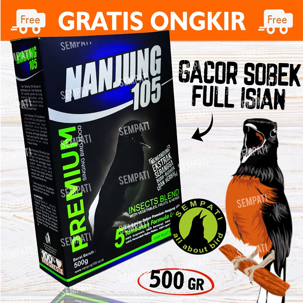 Jual NANJUNG 105 VOER PELET EBOD JAYA PAKAN BURUNG JUARA LOMBA UNTUK ...