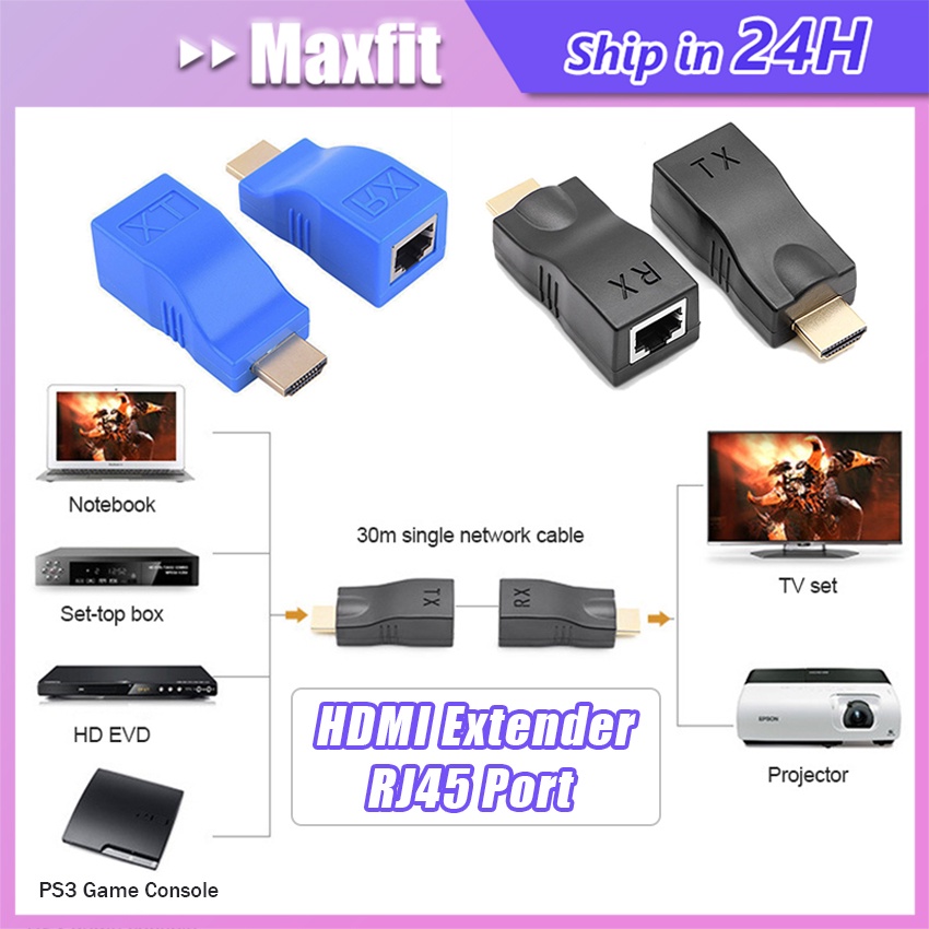 Jual HDMI Extender 30Meter Over Kabel LAN Network Cat5e / Cat6 RJ45 ...