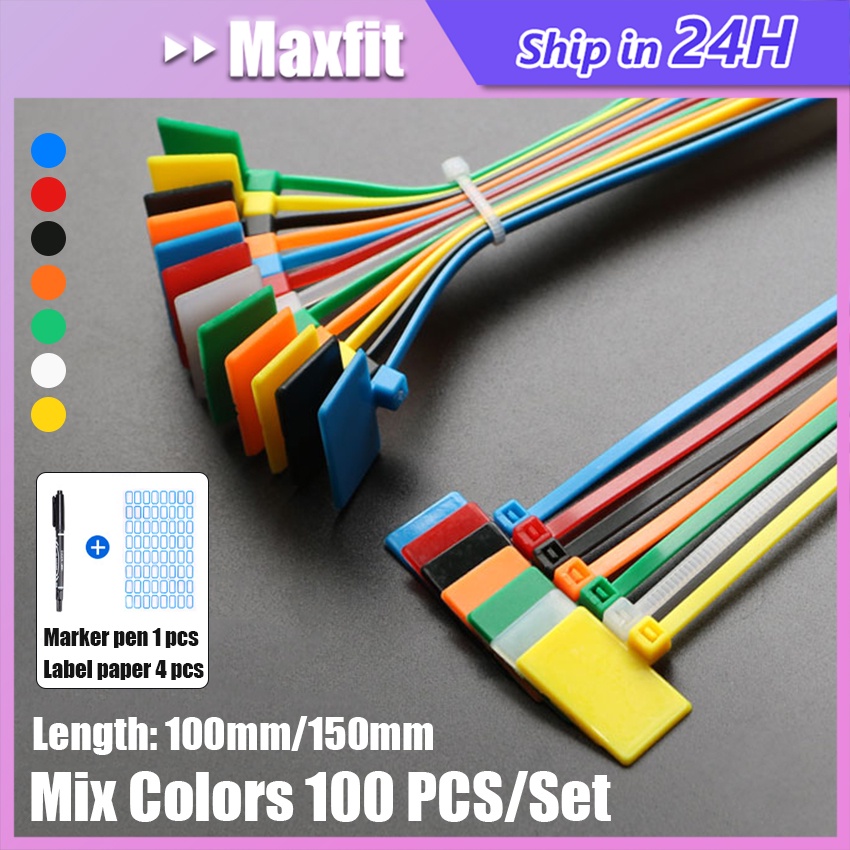 Jual 100Pcs Kabel Ties Warna Warni Cable Tie Label Maker Marker Name ...
