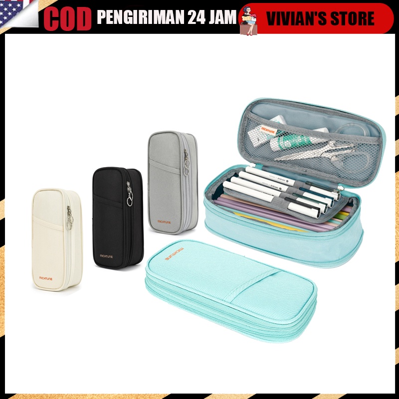 Jual Kotak Pensil Dan Stationery Dual Zipper / Dompet Pensil 2 Pouch ...