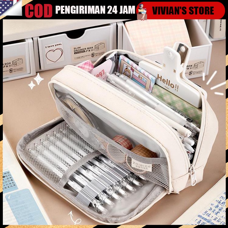 Jual Pencil Pouch / Tempat Pensil Penyimpanan Besar/Kotak Pensil Besar ...