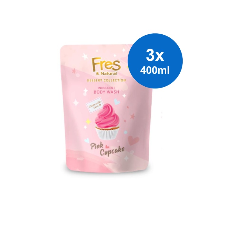 Jual Fres & Natural Sabun Mandi Cair Pink Cupcake 3 x 400ml | Shopee ...