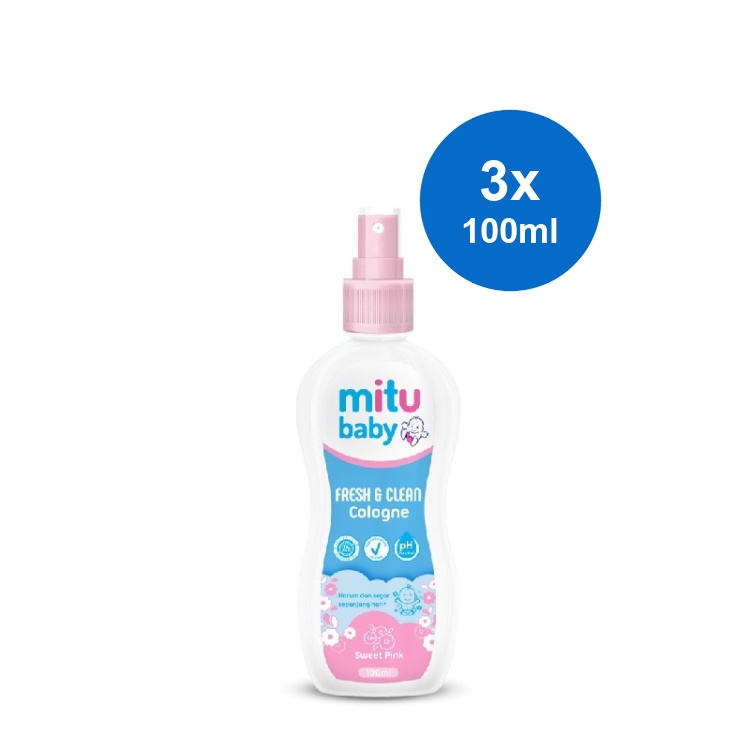 Jual Mitu Baby Cologne Sweet Pink Spray - Parfum Bayi 3 x 100ml ...