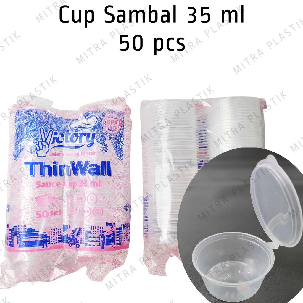 Jual Sauce Cup 35 ml isi 50 pcs Wadah Tempat Saos Sambal Plastik ...