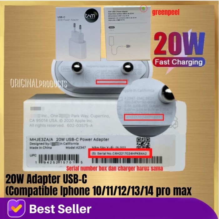 Jual APPLE ADAPTOR CHARGER 20w IPHONE 12 PRO MAX POWER ADAPTER USB TYPE ...