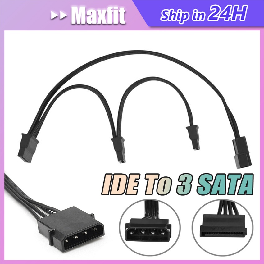 Jual Kabel IDE To 3 Sata 4Pin 1 Ke 3 Kabel Splitter Hard Drive 15Pin ...