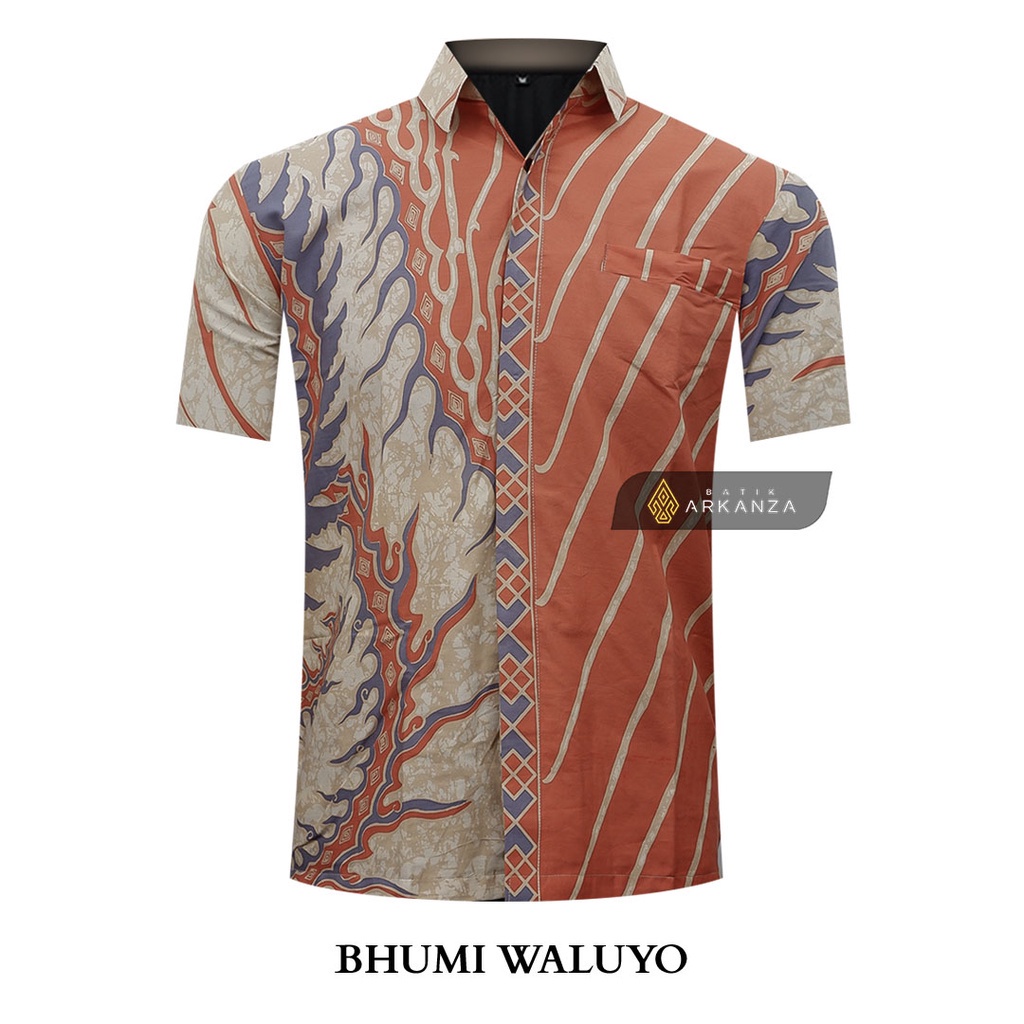 Jual ARKANZA STORE Motif BHUMI WALUYO PENDEK Kemeja Batik Premium Pria ...