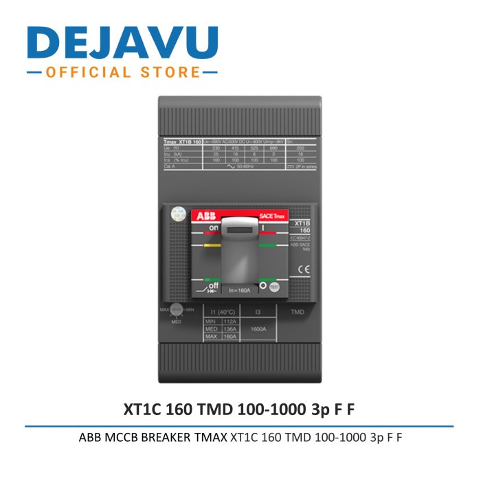 Jual ABB MCCB 3P 25KA TMD-100 BREAKER TMAX XT1C 160 TMD 100-1000 3p F F | Shopee Indonesia