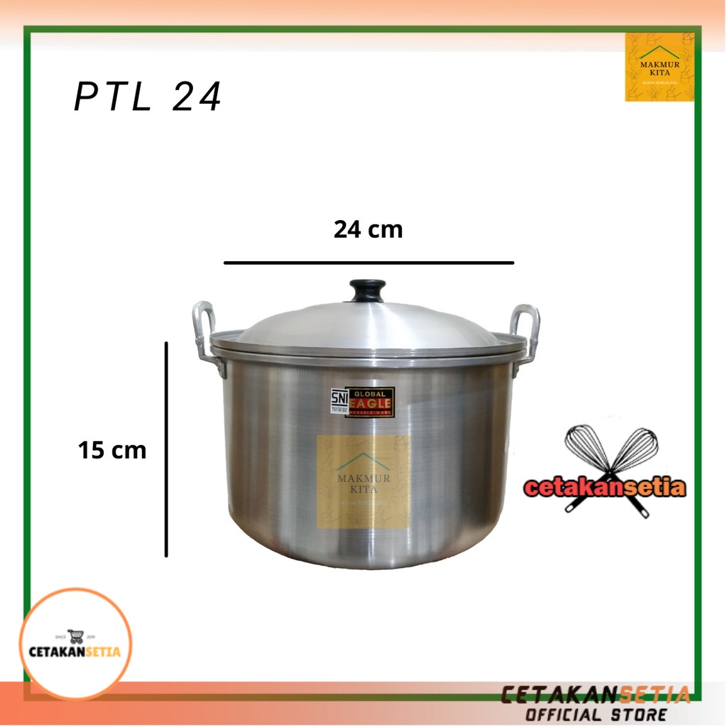 Jual Panci Air Aluminium 16 18 20 22 24 26 28 30 33 36 cm Global Eagle ...