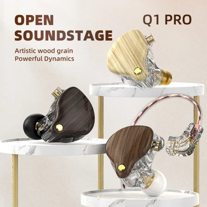 Jual MTC Q1 Pro Earphone with Mic Headset Wood Design Kayu Stereo HIFI Bass | Shopee Indonesia