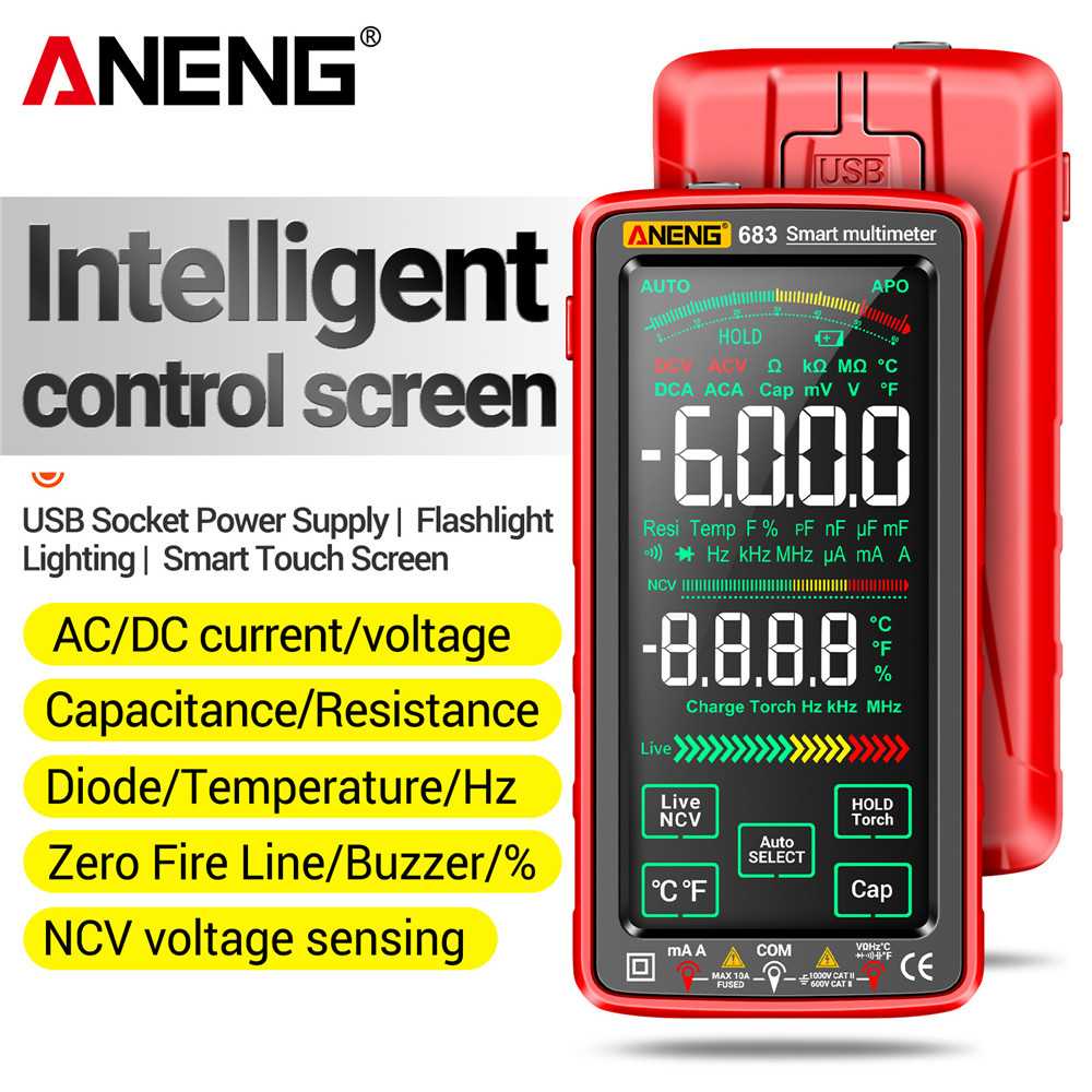 Jual ANENG Digital Multimeter Large LCD Screen 6000 Count 2800mAh ...