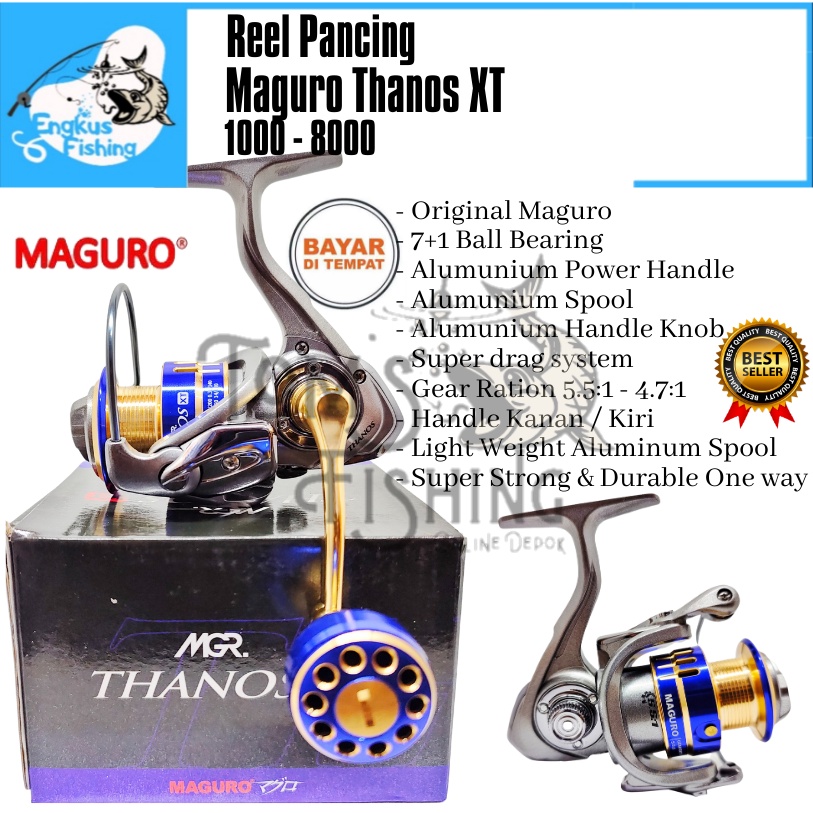 Jual Reel Pancing Maguro Thanos XT 1000 - 8000 ( 7+1 Bearing ) Power Handle Murah - Engkus ...