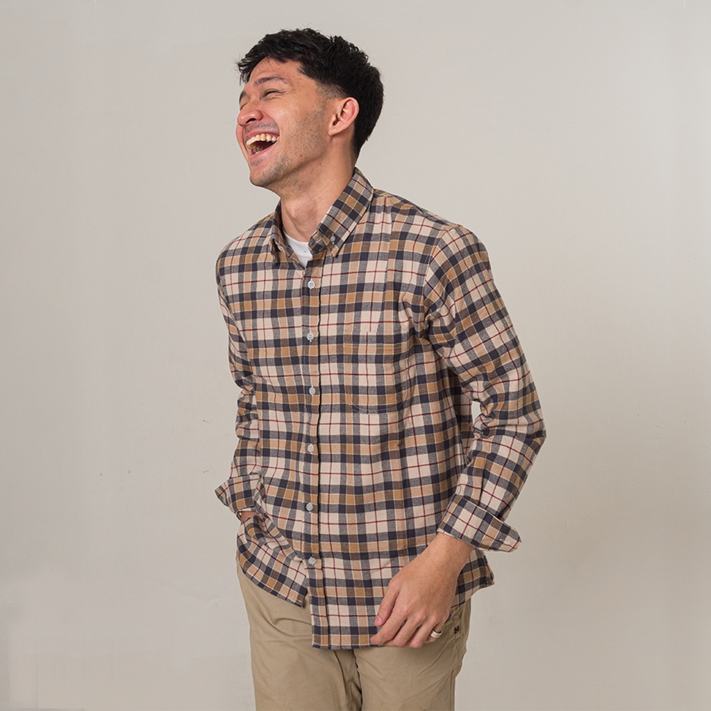 Jual Kemeja Flanel Pria WOODCUTTER Cream Exson Flannel Shirt Lengan ...