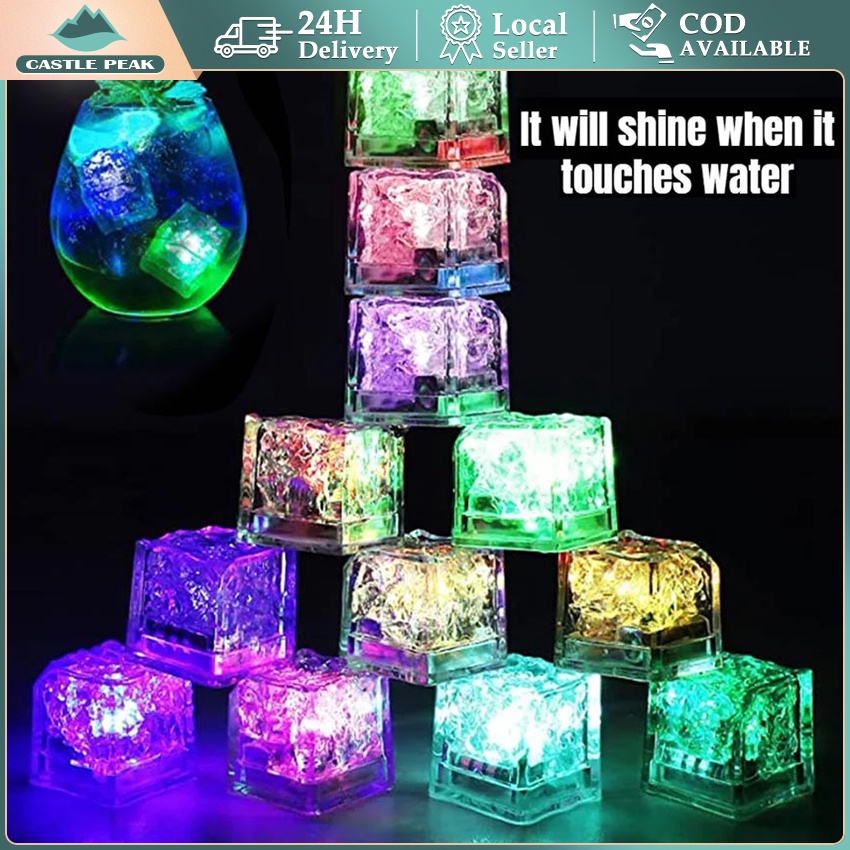 Jual LED Ice Cube Flash Light Glowing Ball Bath Lamp Es Batu Menyala Es ...