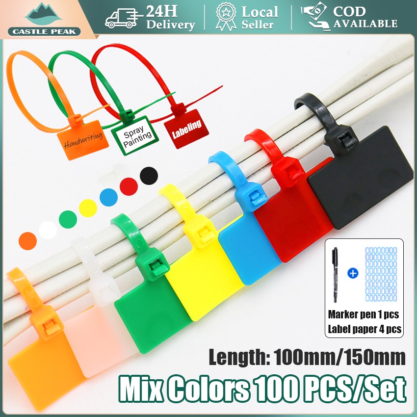 Jual 1 Kantong Kabel Tis Maker Tie Cable Ties Marker Name Tag Pengikat ...