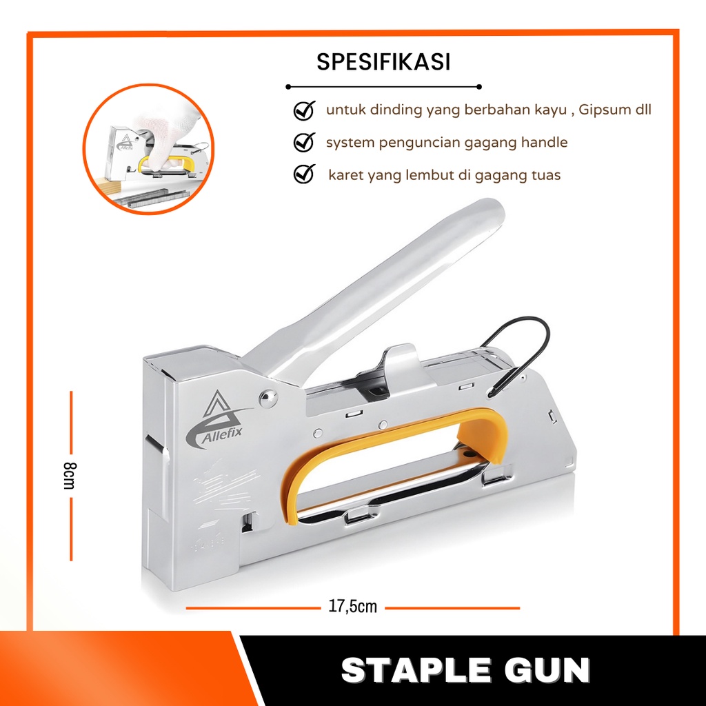 Jual Staples Tembak Guntacker Steples Stapler Hekter Tacker Staple Gun ...