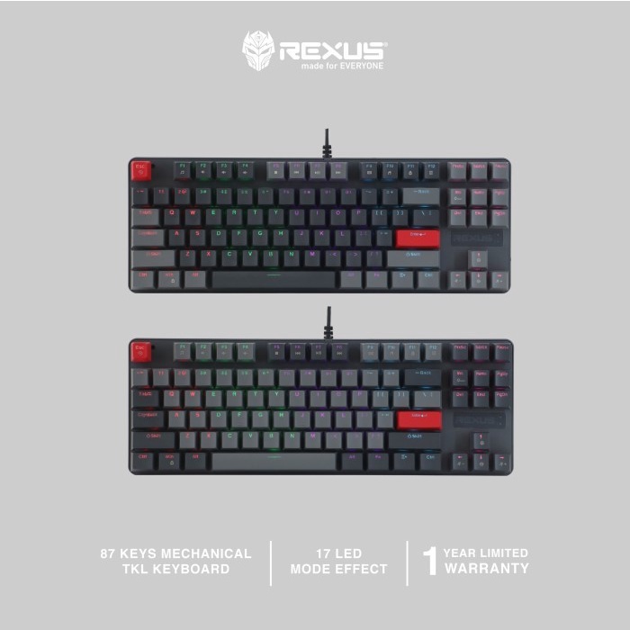 Jual Keyboard Rexus Gaming Heroic KX4 Mechanical TKL RGB Led | Shopee ...