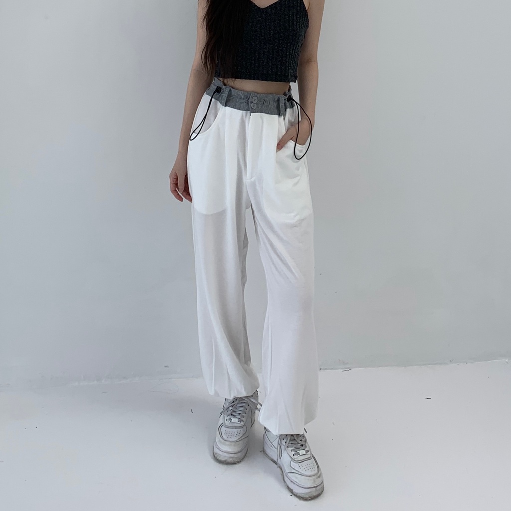 Jual Jennie Pants | Celana Jogger Two Tone Wanita | Shopee Indonesia