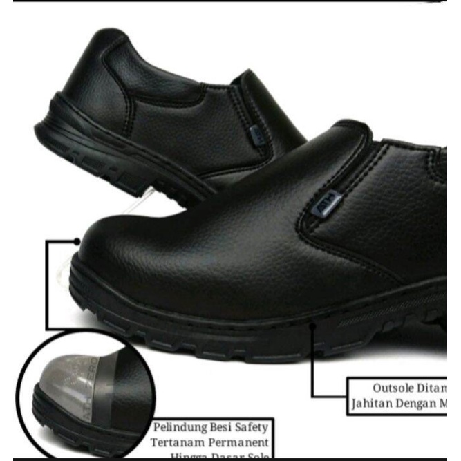 Jual sepatu safety slip on septi pria ujung besi septy kerja lapangan ...