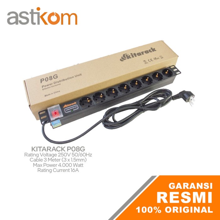 Jual PDU Rackmount KITARACK P08G 8 Outlet Germany Socket | Shopee Indonesia