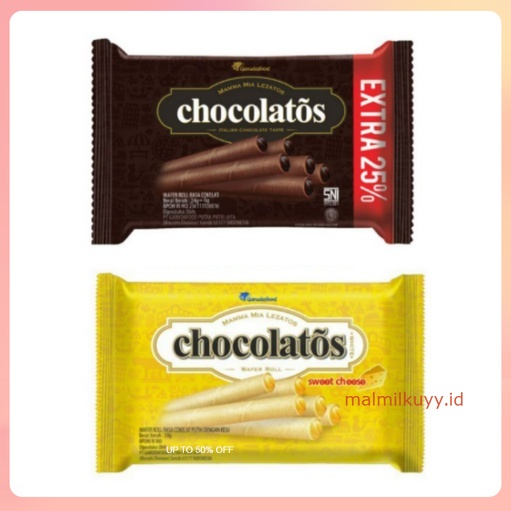 Jual CHOCOLATOS WAFER ROLL COKELAT PUTIH MINI PACK KEJU STICK COKLAT ...
