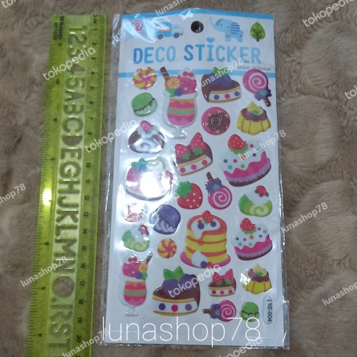Jual Stiker dekorasi timbul edisi makanan food Deco Sticker | Shopee ...