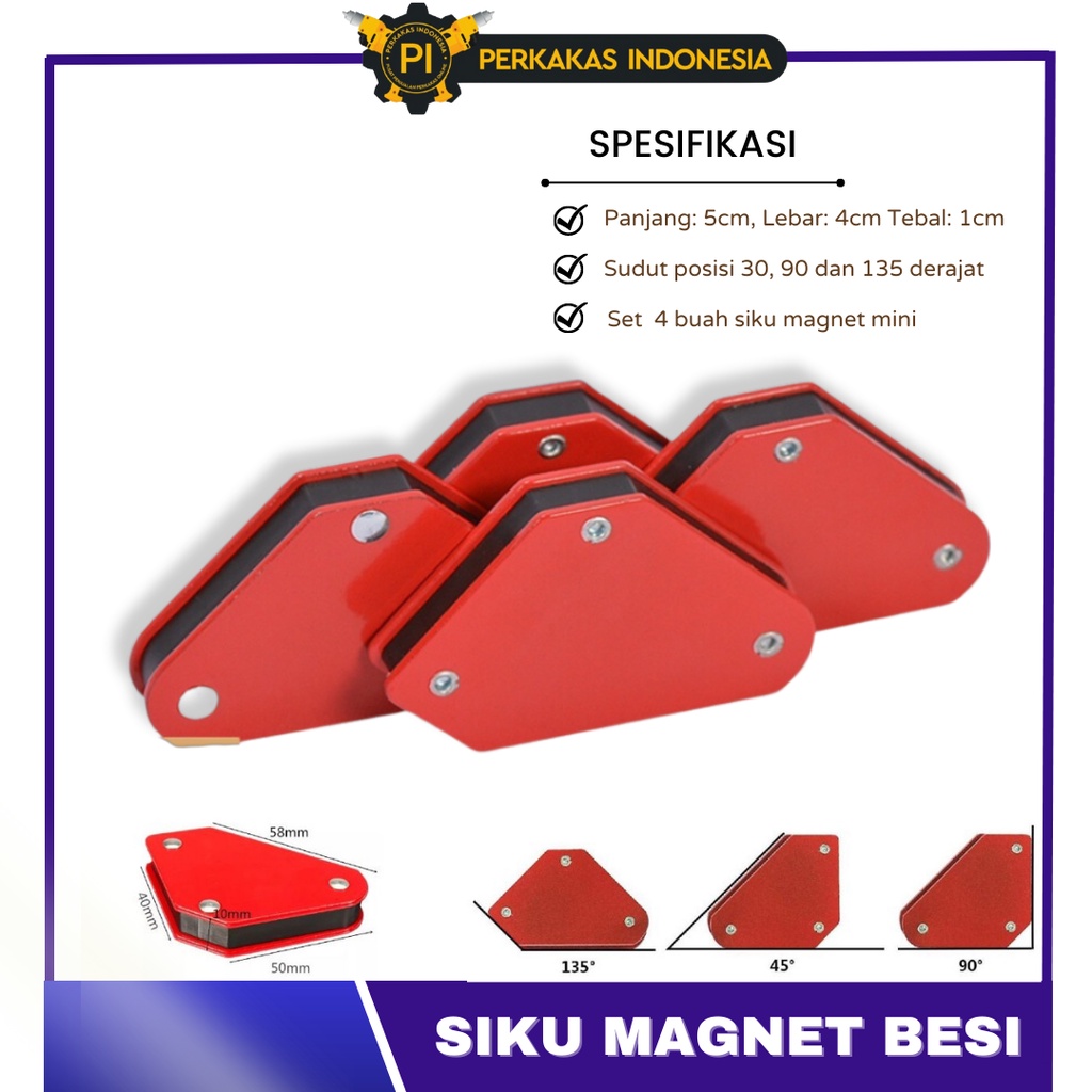 Jual Siku Magnet Besi Las Mini Holder Welding Magnet Wipro Set isi 4 ...