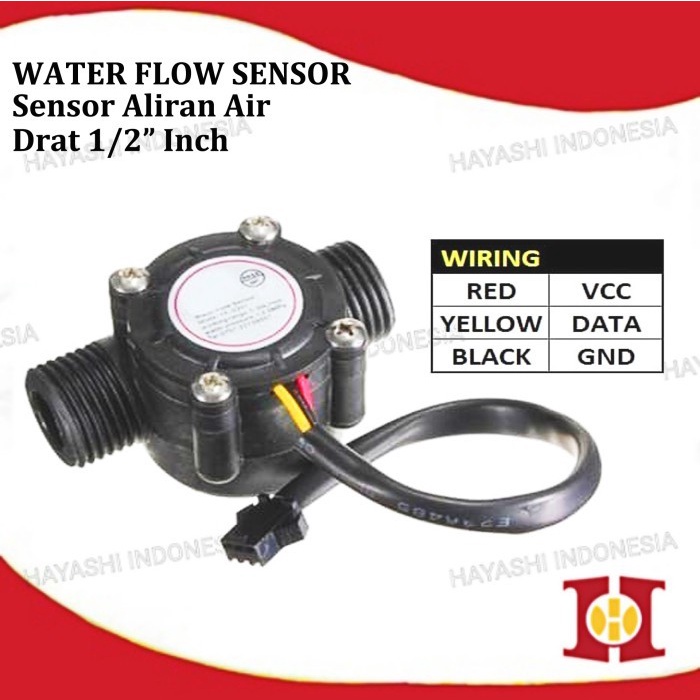 Jual YF-S201 Water Level Flow Sensor Meter Aliran Air Hall 1/2" 1-30L ...