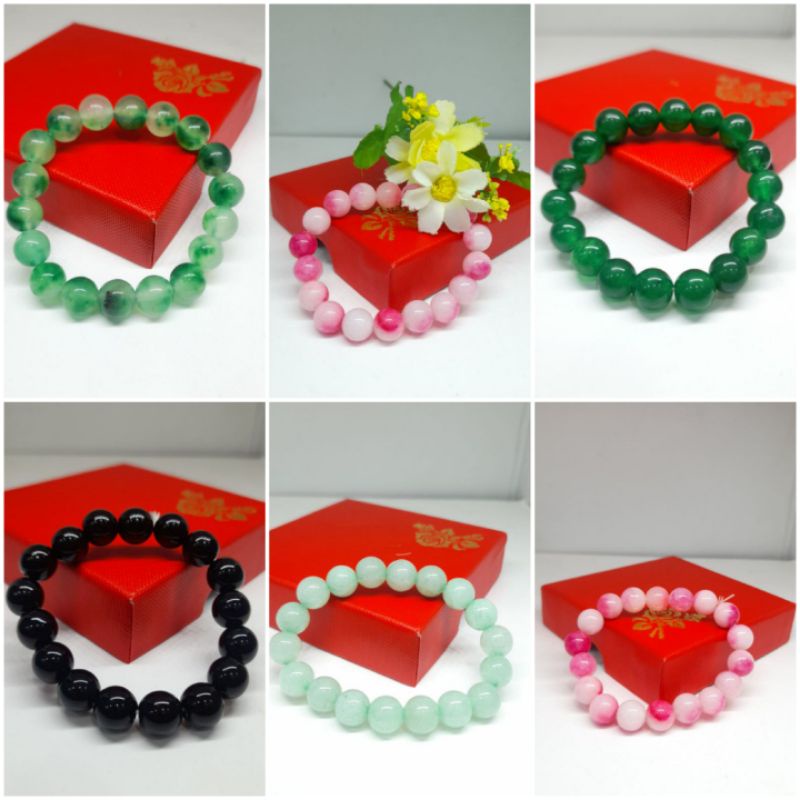 Jual COD Gelang Batu Alam Natural Batu Jade Bulat | Shopee Indonesia