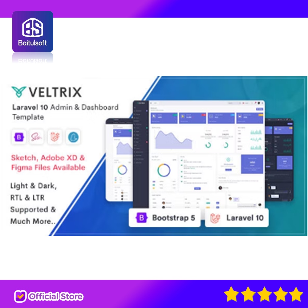 Jual VELTRIX - LARAVEL 10 ADMIN & DASHBOARD TEMPLATE | Shopee Indonesia