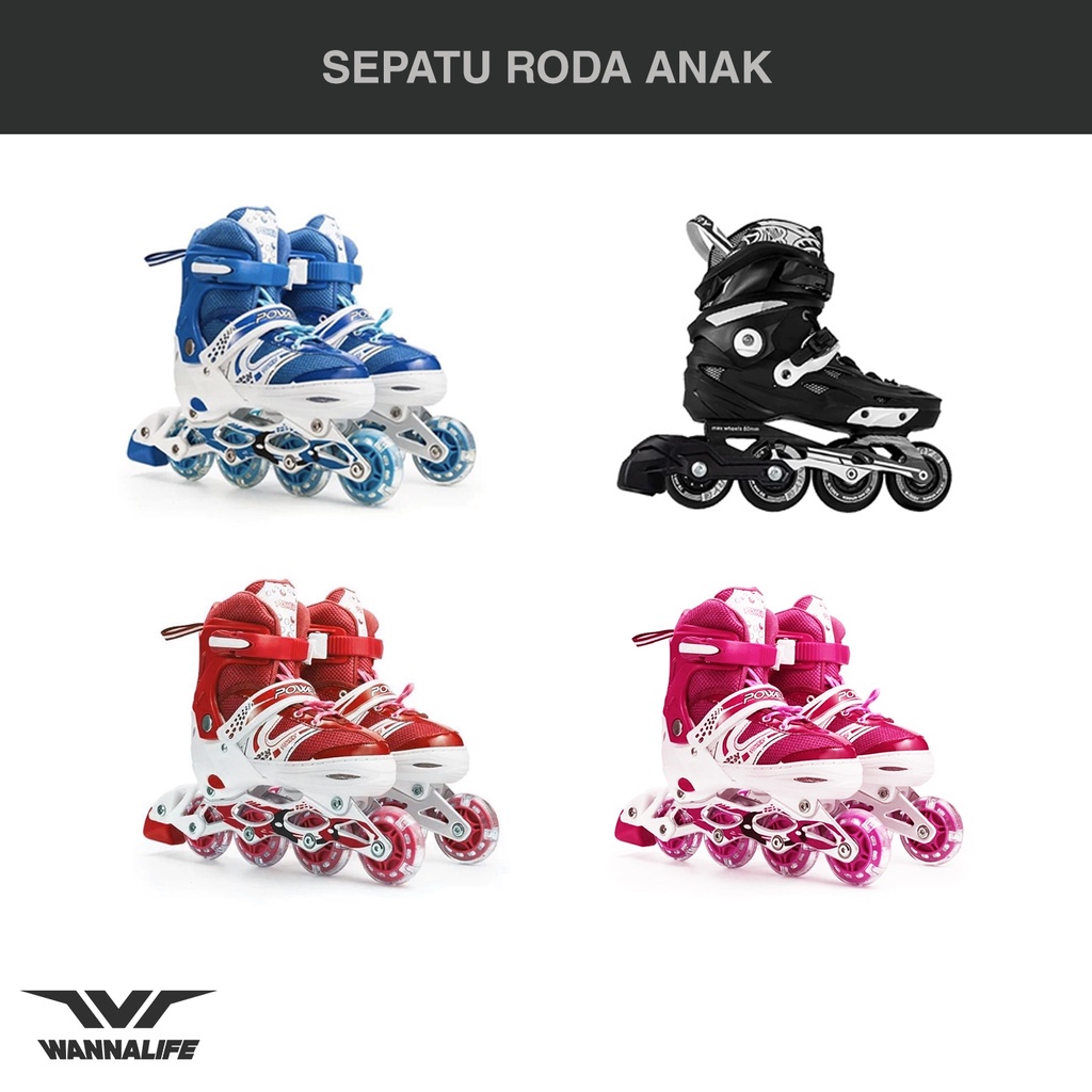 Jual Sepatu Roda Anak Power Inline Skate/Bajaj Roda Nyala Depan Free ...