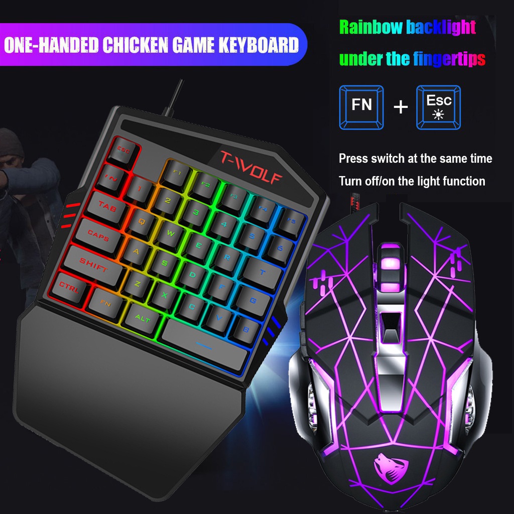 Jual Nippy T19 35 UPUPIN PUBG Keyboard / TWOLF Single Hand with Mouse ...