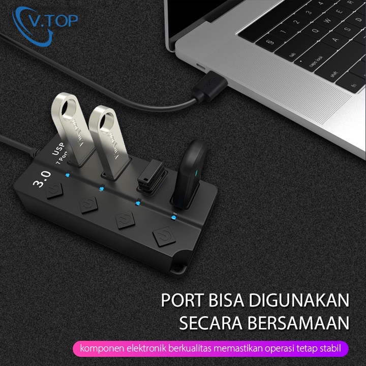 Jual Nippy 4 Port USB Hub 3.0 Kecepatan Tinggi Hingga 5Gbps Untuk USB ...