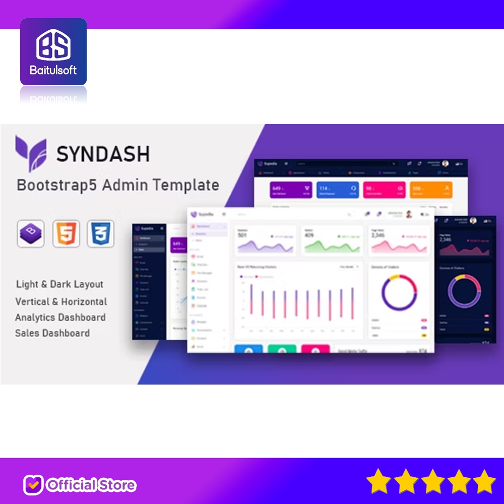Jual SYNDASH – BOOTSTRAP5 ADMIN TEMPLATE | Shopee Indonesia