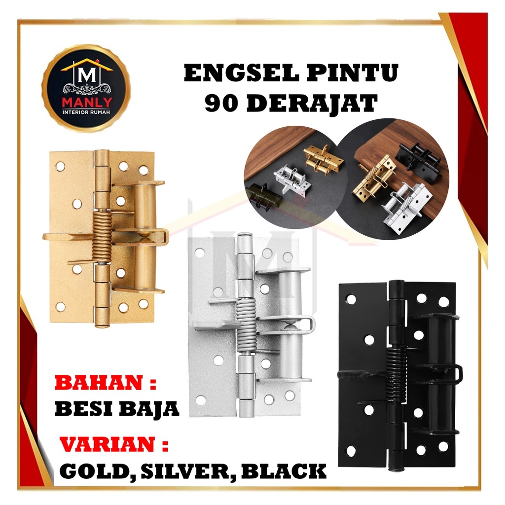 Jual Engsel Penutup Pintu Otomatis 4 Inch Bahan Besi Baja Black/Gold ...