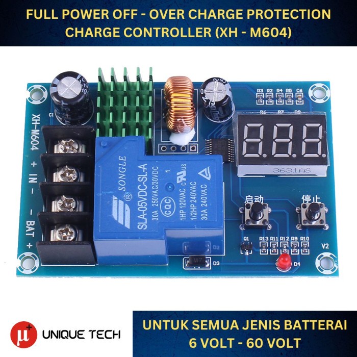 Jual CHARGING CONTROLLER XH-M604 6-60V 12V 24V 48V BATTERY AKI CAS ...