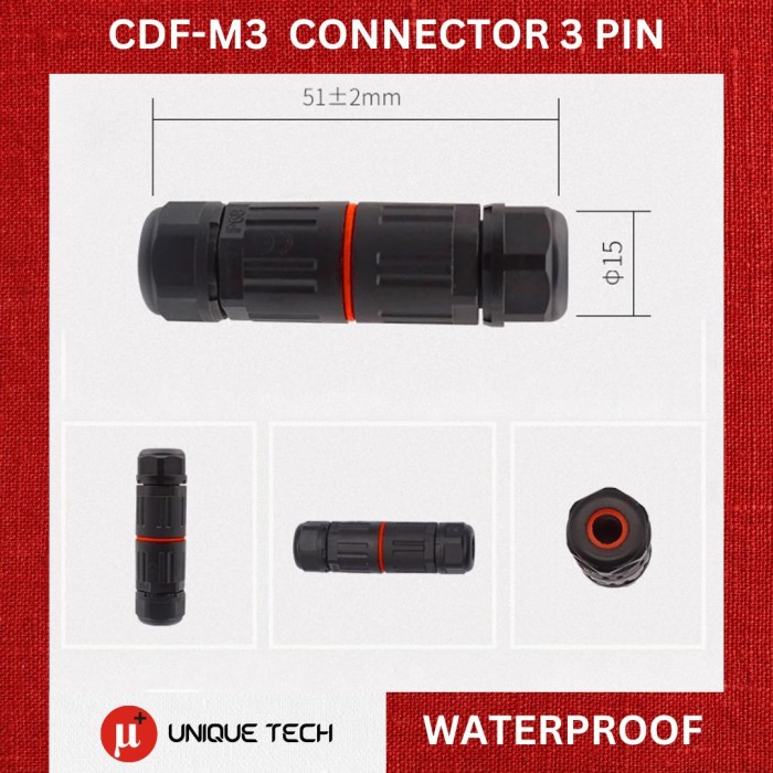 Jual CDF-M3 IP68 WATERPROOF WIRE CONNECTOR SAMBUNGAN KABEL TAHAN AIR 3 ...
