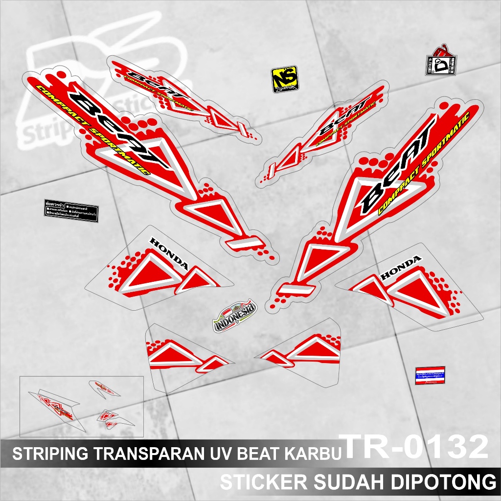 Jual Striping Stiker Transparan beat karbu ( TCR - 00132) Sticker List ...