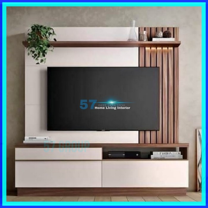 Jual Buffet Tv Minimalis - Backdrop Tv Bahan Plywood HPL FreeDesain ...