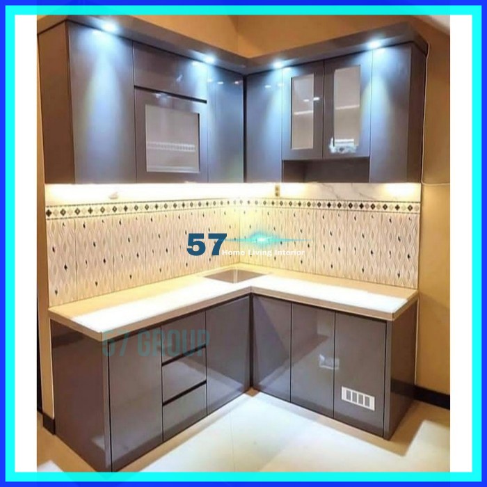 Jual Kitchen Set Dapur Minimalis Berbahan Multiplek HPL Free Desain ...