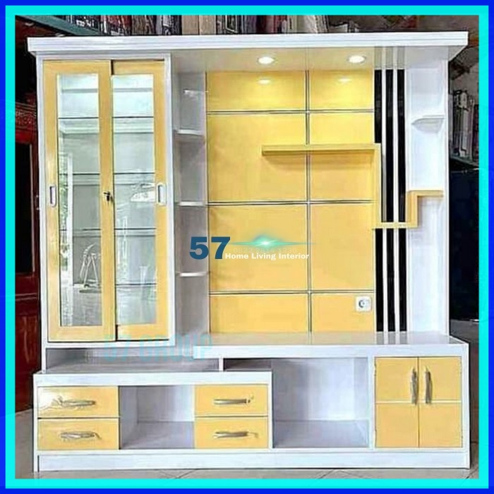 Jual Lemari Kabinet TV Partisi Ruangan Bahan Plywood HPL Minimalis Ter ...