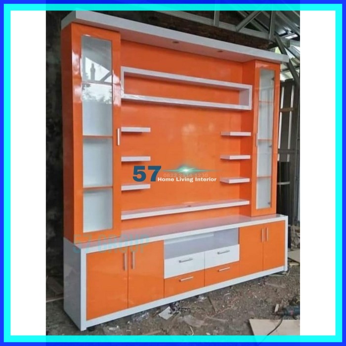 Jual Lemari Partisi Hias Ruangan Bahan Plywood HPL Free Desain Dan Ukur ...