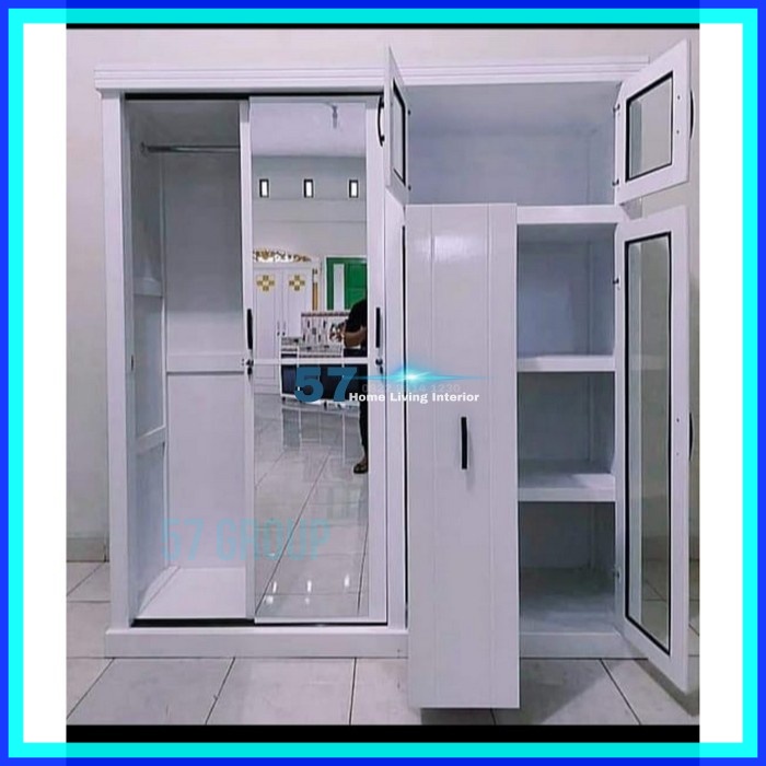 Jual Lemari Baju Rak Sliding Pintu Sliding Bahan Plywood HPL Free ...