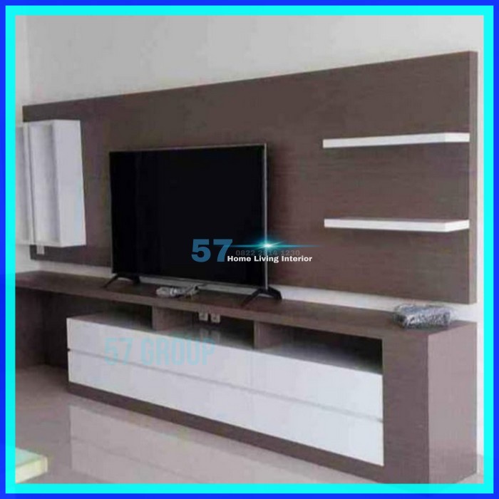 Jual Backdrop Tv Minimalis Bahan Multiplek HPL Free Desain dan Ukur ...