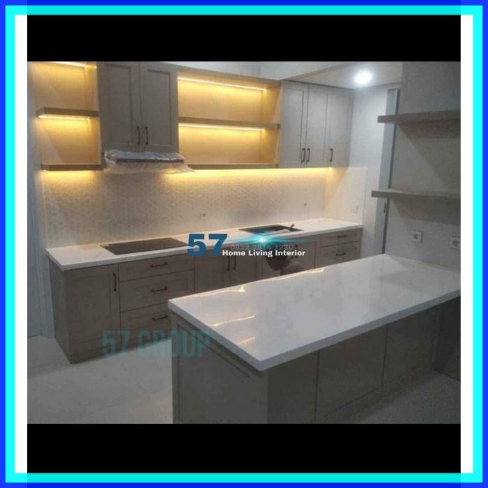 Jual Kitchen Set Minimalis Dan Meja Bar Bahan Multiplek HPL Free Desain ...