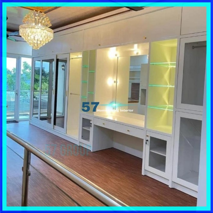 Jual Lemari Backdrop Kabinet Mewah Free Desain Bahan Multiplek HPL Ter ...